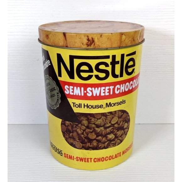 Nestle | Accents | Vintage Nestle Semisweet Chocolate Morsels Round Tin ...